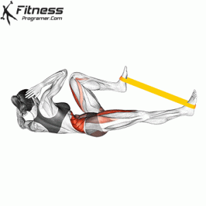 Resistance Band Bicycle Crunch » Fitness Programer