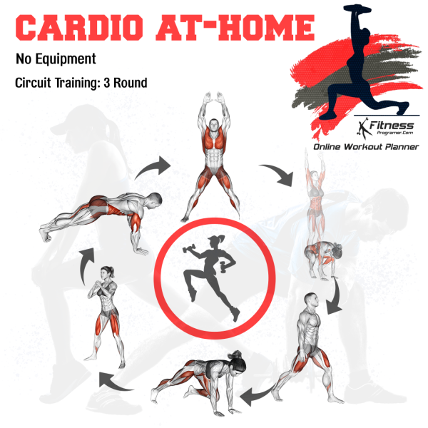 Cardio At Home: Very Intense Simple 3 Circuit Routine